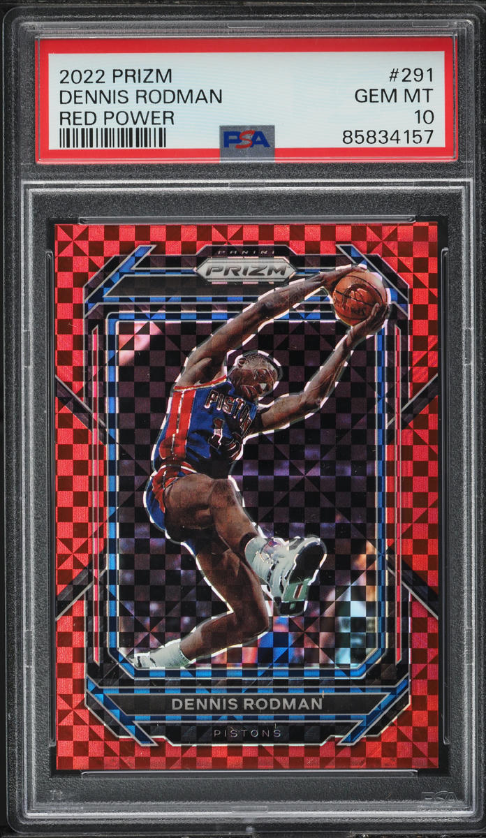 2022 Panini Prizm Red Power Dennis Rodman /75 #291 PSA 10 GEM MINT on ...