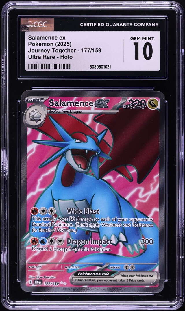 2025 Pokemon SV Journey Together Full Art Salamence ex #177 CGC 10 GEM ...