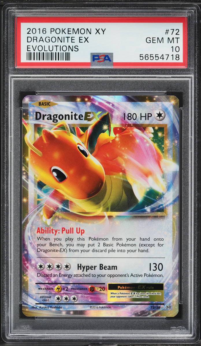 2016 Pokemon XY Evolutions Dragonite EX #72 PSA 10 GEM MINT on Fanatics ...