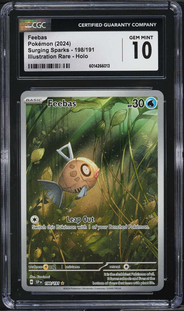 2024 Pokemon SV Surging Sparks Illustration Rare Feebas #198 CGC 10 GEM MINT on Fanatics Collect