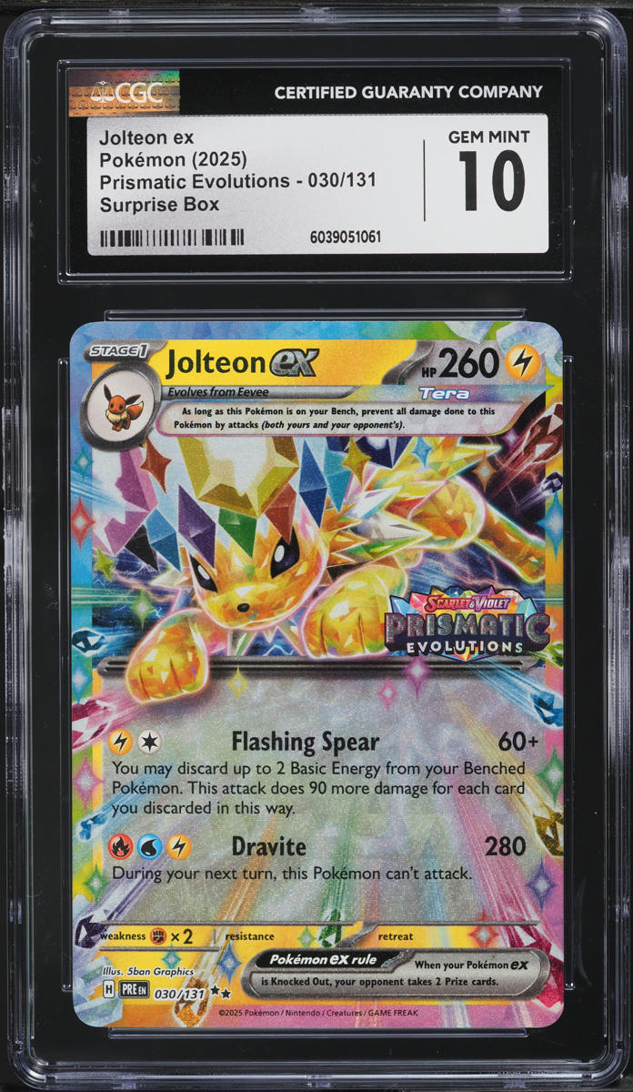 2025 Pokemon SV Prismatic Evolutions Surprise Box Jolteon ex #30 CGC 10 GEM MINT on Fanatics Collect