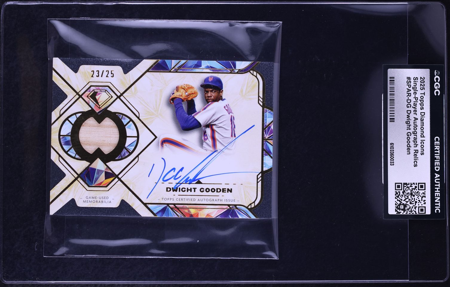 2025 Topps Diamond Icons Single-Player Dwight Gooden PATCH AUTO /25 # ...