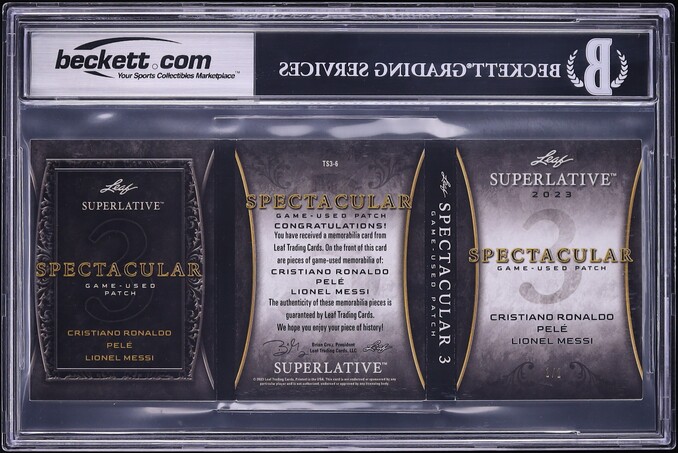 2023 Leaf Superlative Spectacular 3 Gold Cristiano Ronaldo Pele Lionel ...
