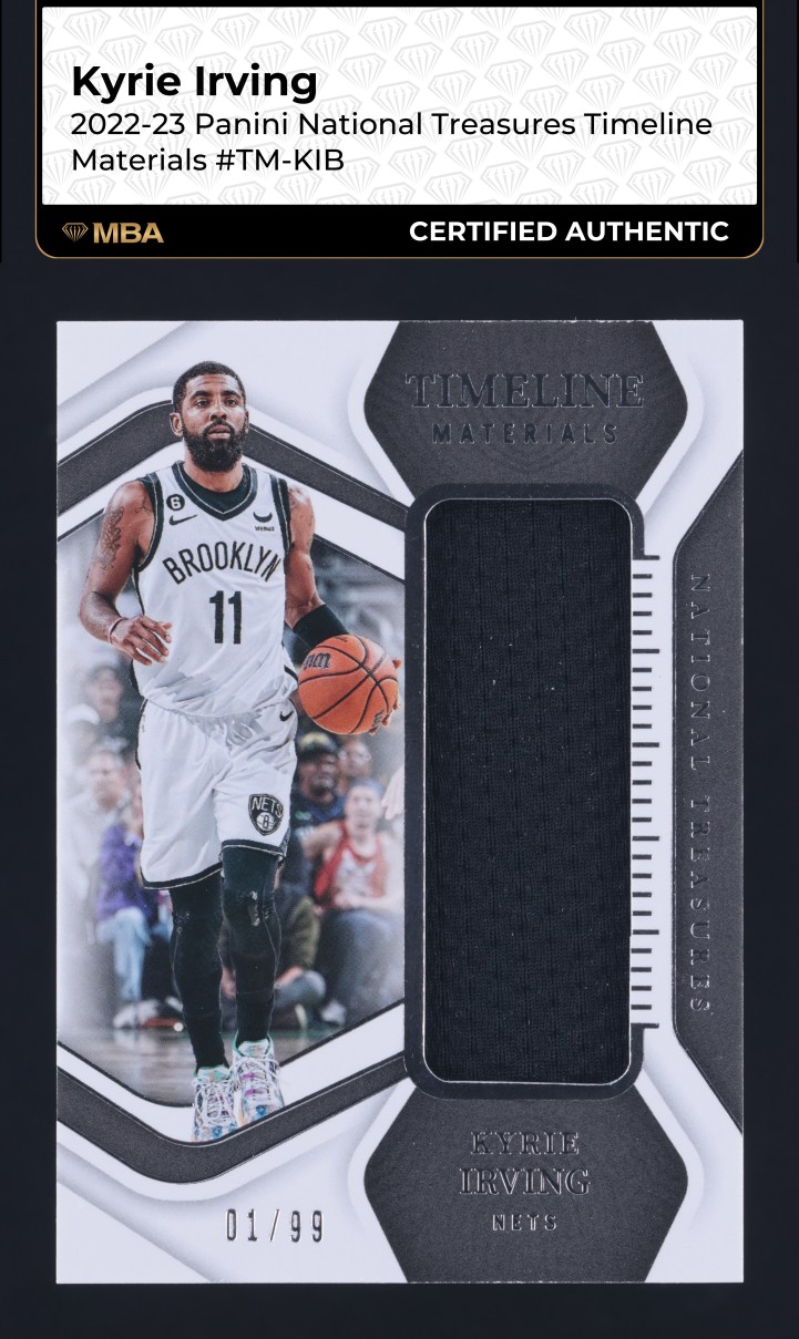 2022 National Treasures Timeline Materials Kyrie Irving PATCH 1/99 MBA ...