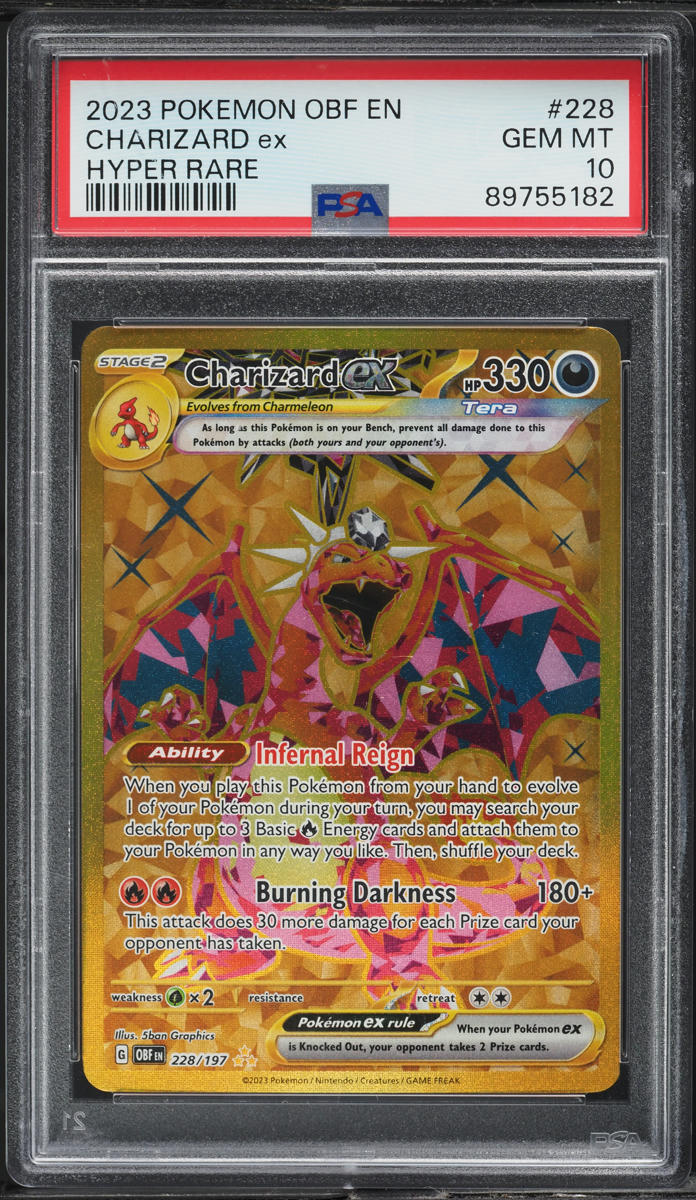 2023 Pokemon SV Obsidian Flames Hyper Rare Charizard ex #228 PSA 10 GEM ...