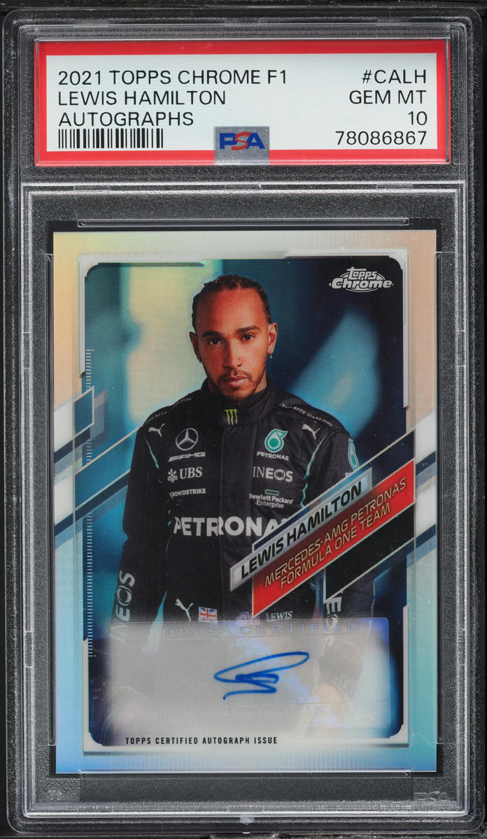 2021 Topps Chrome Formula 1 F1 Lewis Hamilton AUTO /74 #CALH PSA 10 GEM ...