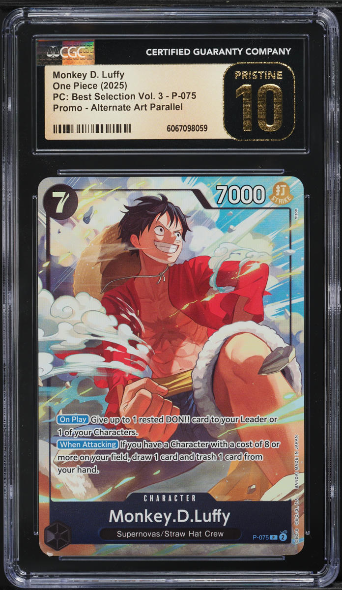 2025 One Piece Premium Best Selection V3 Alt Art Monkey D. Luffy CGC 10 PRISTINE on Fanatics Collect