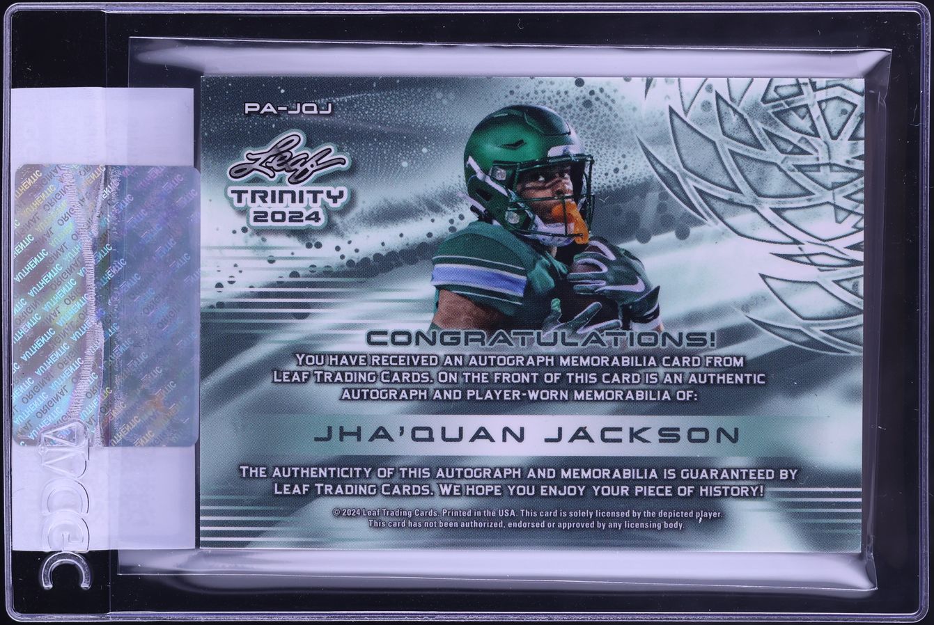 2024 Leaf Trinity Bronze Jha'Quan Jackson ROOKIE PATCH AUTO /99#PA-JQJ ...