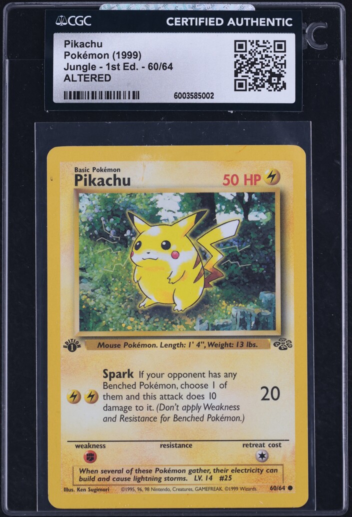 1999 Pokemon Jungle 1st Edition Pikachu #60 CGC AUTH on Fanatics Collect