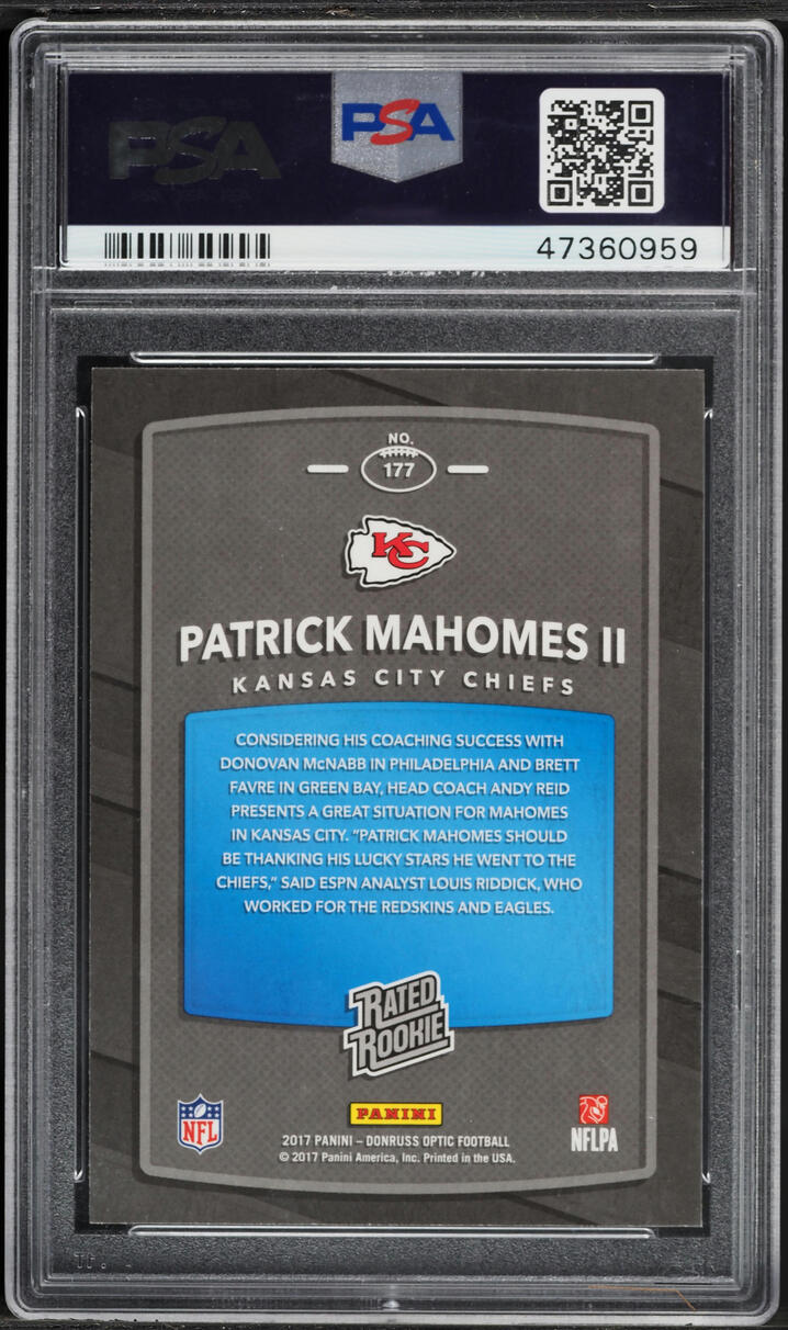 2017 Donruss Optic Patrick Mahomes II ROOKIE #177 PSA 9 MINT on ...