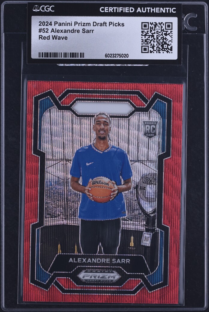 2024 Panini Prizm Draft Picks Red Wave Alexandre Sarr ROOKIE #52 CGC ...