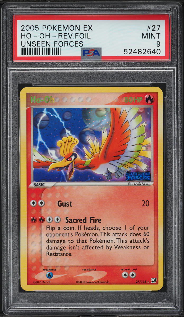 2005 Pokemon EX Unseen Forces Reverse Holo Ho-Oh #27 PSA 9 MINT on Fanatics Collect