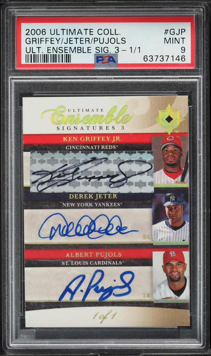 2006 Ultimate Collection Ensemble Sig 3 Griffey Jr Jeter & Pujols AUTO ...