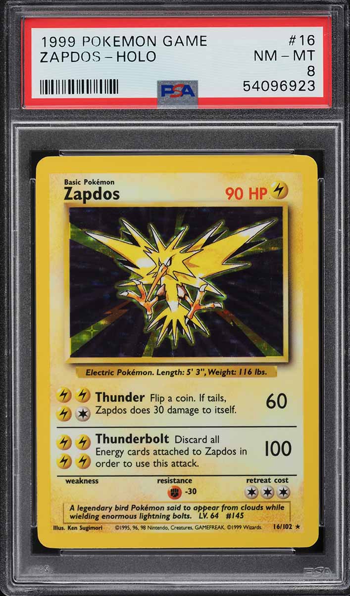 1999 Pokemon Base Set Holo Zapdos #16 PSA 8 NM-MT on Fanatics Collect