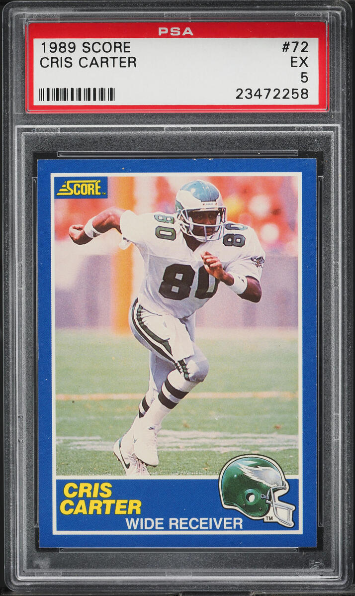 1989 Score Football Cris Carter ROOKIE #72 PSA 5 EX on Fanatics Collect