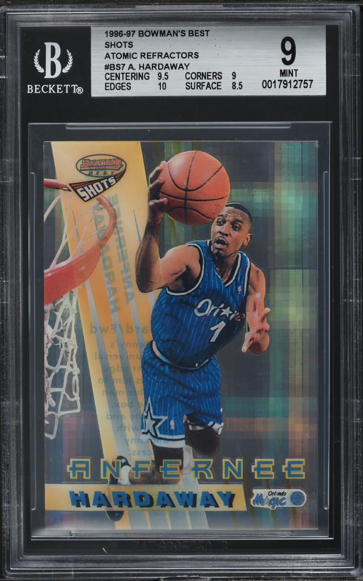 1996 Bowman's Best Shots Atomic Refractor Anfernee Hardaway #BS7 BGS 9 ...