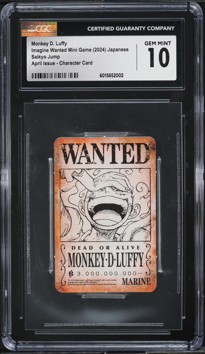 2024 One Piece Japanese Imagine Wanted Mini Saikyo Jump Monkey D. Luffy CGC 10 on Fanatics Collect