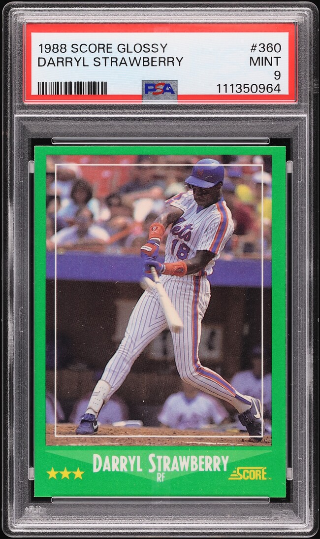 1988 Score Glossy Darryl Strawberry #360 PSA 9 MINT on Fanatics Collect