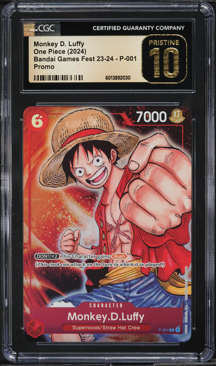 2024 One Piece Bandai Games Fest 23-24 Monkey D. Luffy #P-001 CGC 10 ...