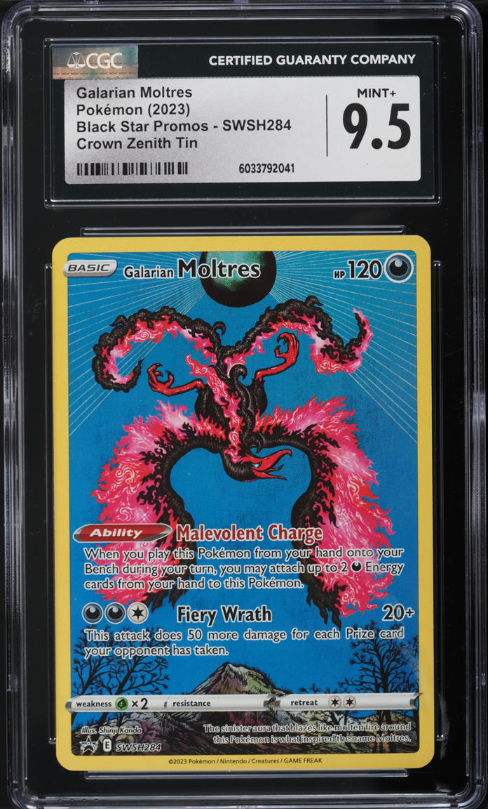2023 Pokemon SWSH Black Star Promo Crown Zenith Galarian Moltres #284 CGC 9.5 on Fanatics Collect