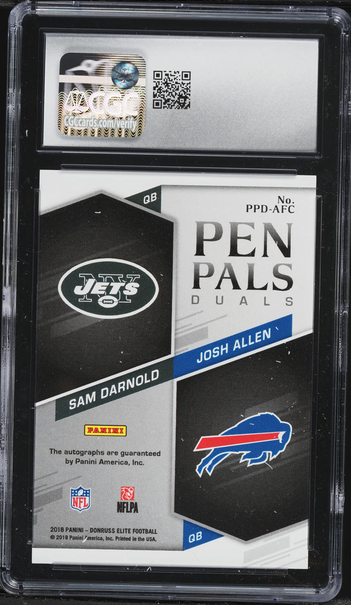 2018 Donruss Elite Pen Pals Duals Josh Allen Sam Darnold AUTO #PPD-AFC ...