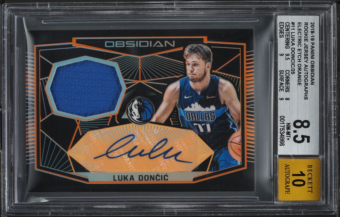 2018 Panini Obsidian Orange Luka Doncic ROOKIE PATCH AUTO /25 #RJ-LDC ...
