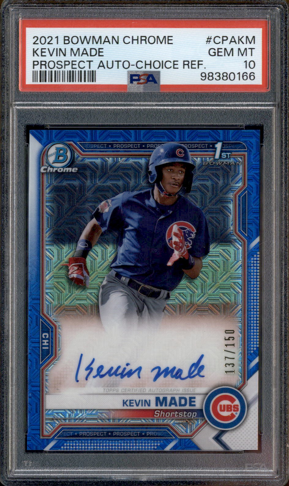 2021 Bowman Chrome Rookie Autograph Choice Kevin Made RC Auto /150 PSA 10 on Fanatics Collect