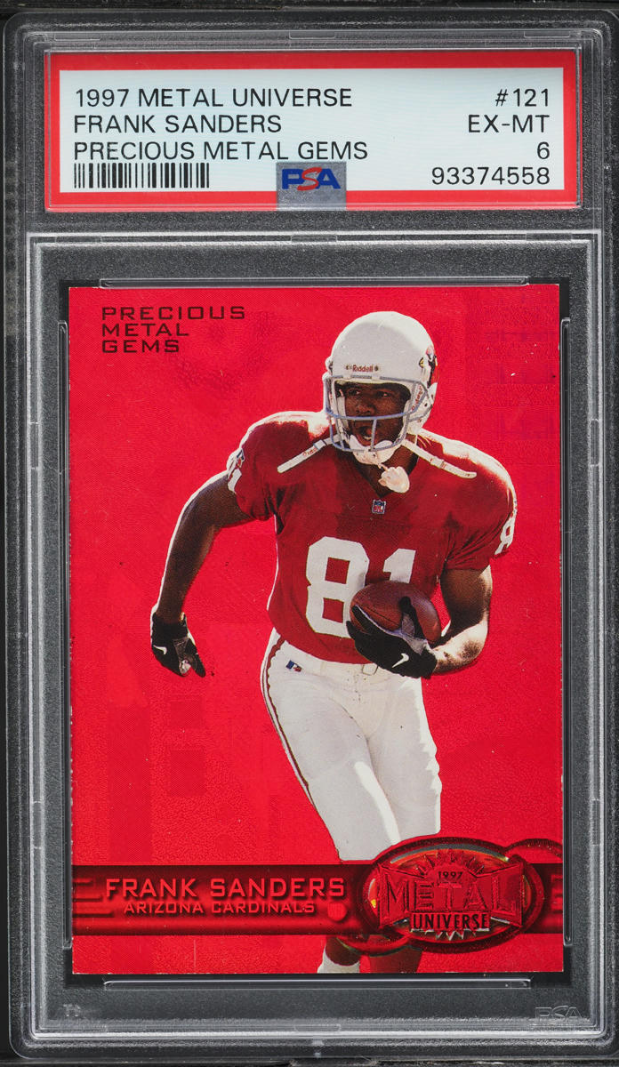 1997 Metal Universe Precious Metal Gems PMG Red Frank Sanders /150 #121 ...