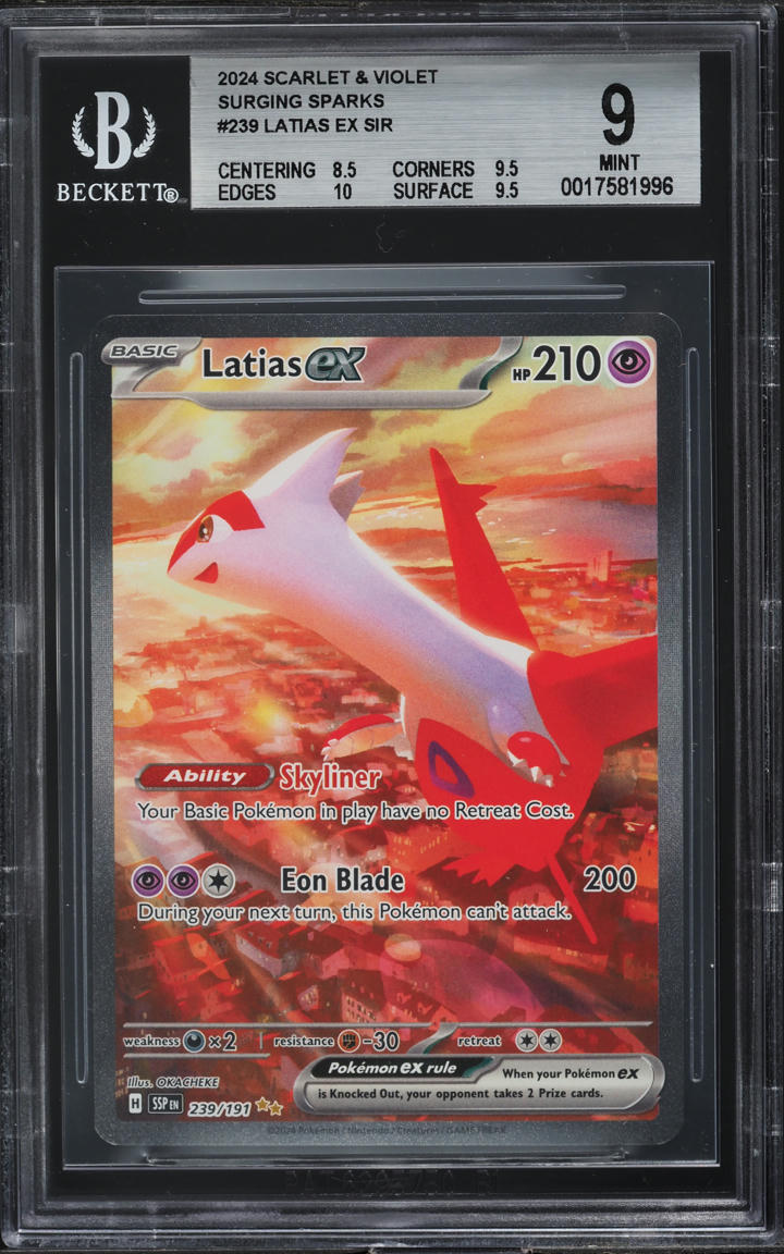 2024 Pokemon Scarlet and Violet Surging Sparks Latias Ex Sir #239 BGS 9 ...