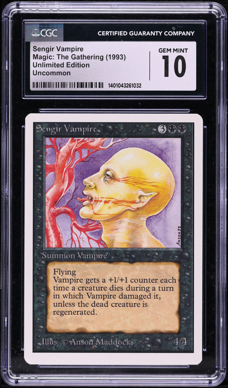 1993 Magic The Gathering MTG Unlimited Sengir Vampire CGC 10 GEM MINT ...