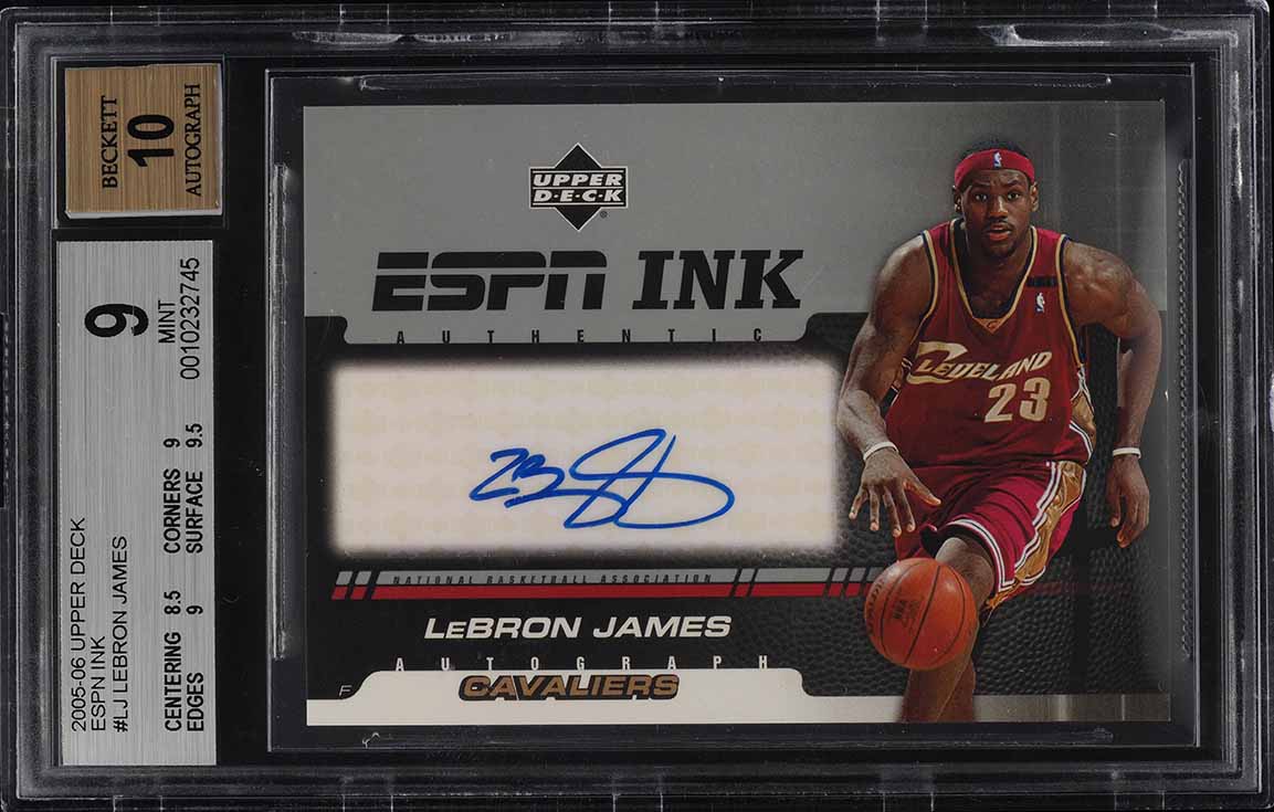 2005 Upper Deck ESPN Ink LeBron James AUTO #INK-LJ BGS 9 MINT on Fanatics Collect