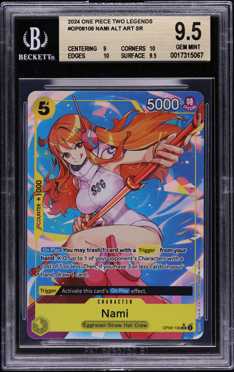 2024 One Piece Two Legends Nami #OP08-106 CGC 9.5 MINT+ on Fanatics Collect
