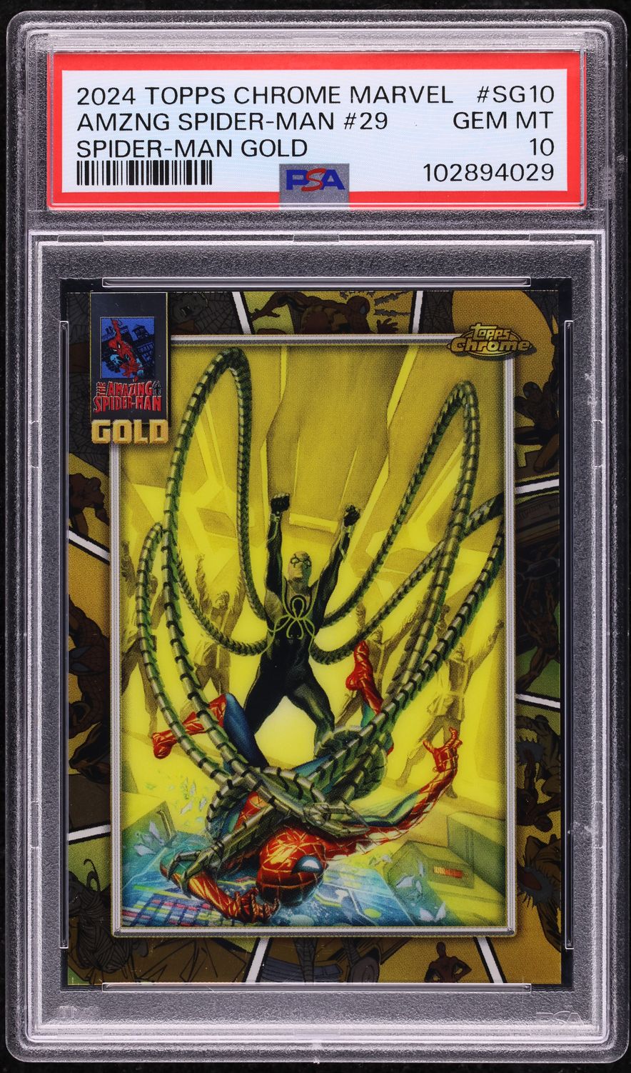 2024 Topps Chrome Marvel Gold Amazing Spider-Man #29 #SG10 PSA 10 GEM ...