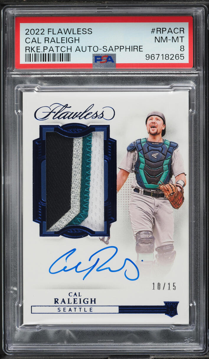 2022 Panini Flawless Sapphire Cal Raleigh ROOKIE PATCH AUTO /15 #RPA-CR ...