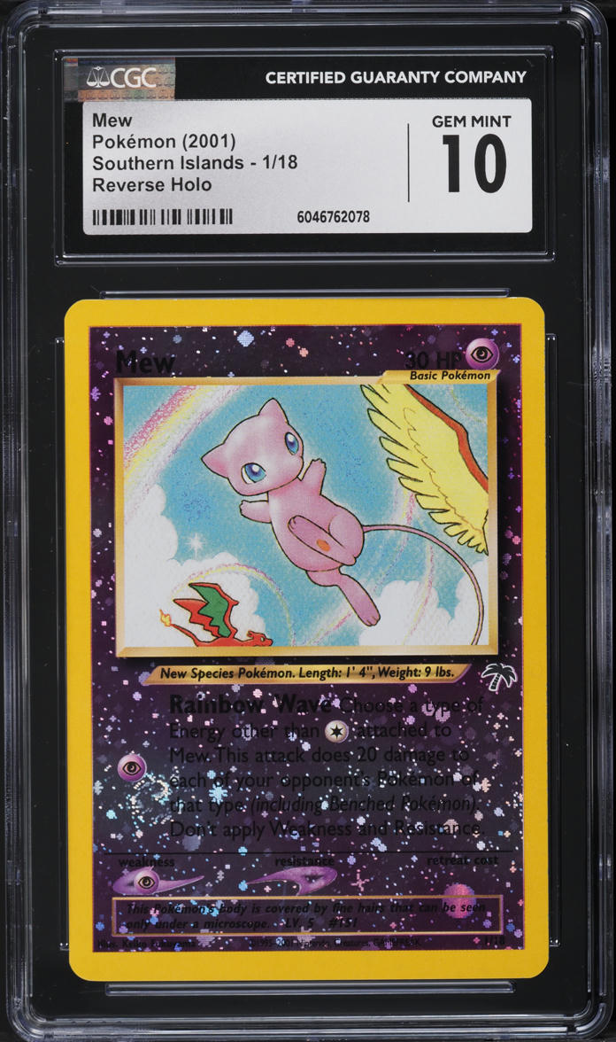 2001 Pokemon Southern Islands Reverse Holo Mew #1 CGC 10 GEM MINT on ...