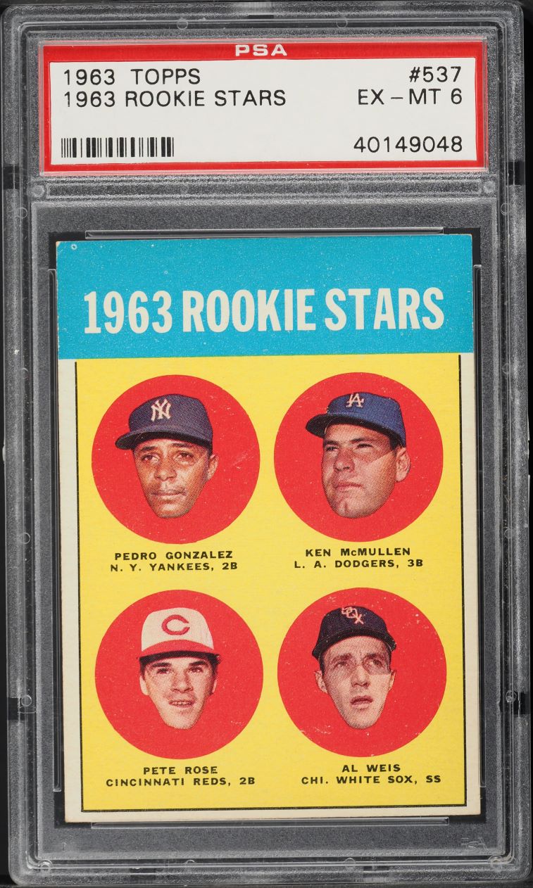 1963 Topps Pete Rose ROOKIE #537 PSA 6 EXMT on Fanatics Collect