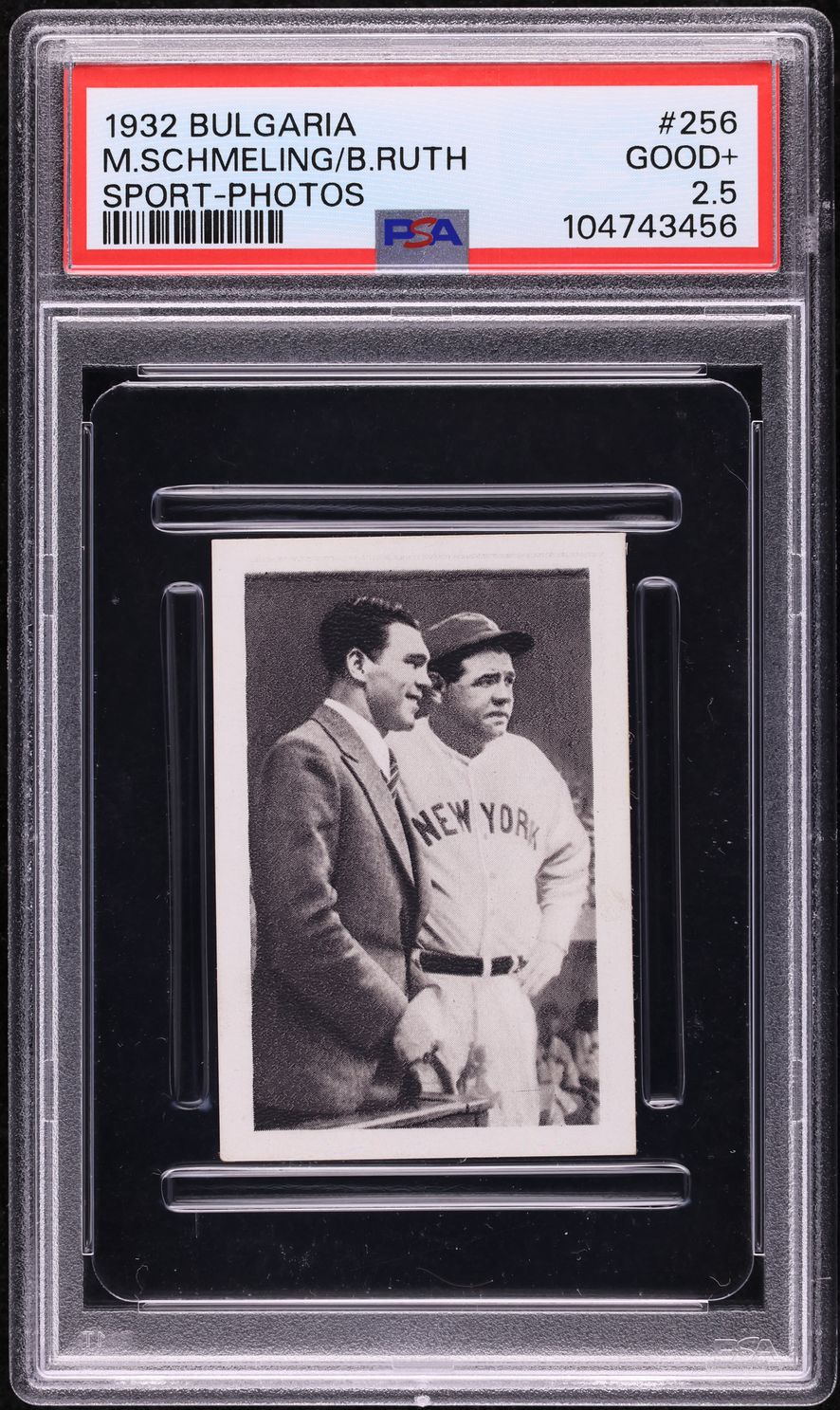 1932 Bulgaria Sport Photos Babe Ruth & Max Schmeling #256 PSA 2.5 GD+ ...