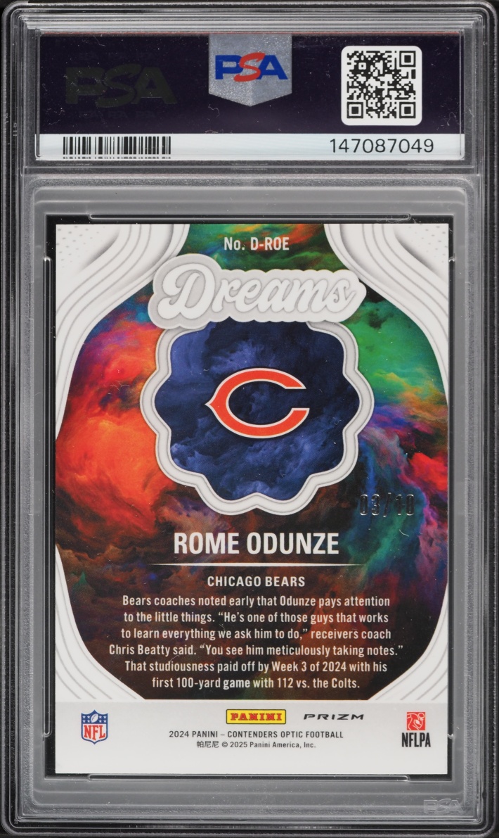 2024 Panini Contenders Optic Dreams Gold Prizm Rome Odunze ROOKIE /10 # ...