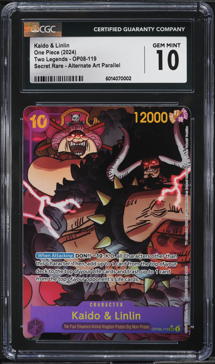 2024 One Piece Two Legends Alternate Art Kaido & Linlin #OP08-119 CGC 10 GEM on Fanatics Collect