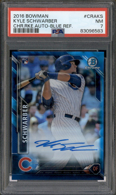 2016 Bowman Chrome Rookie Autograph Blue Kyle Schwarber RC Auto /150 ...