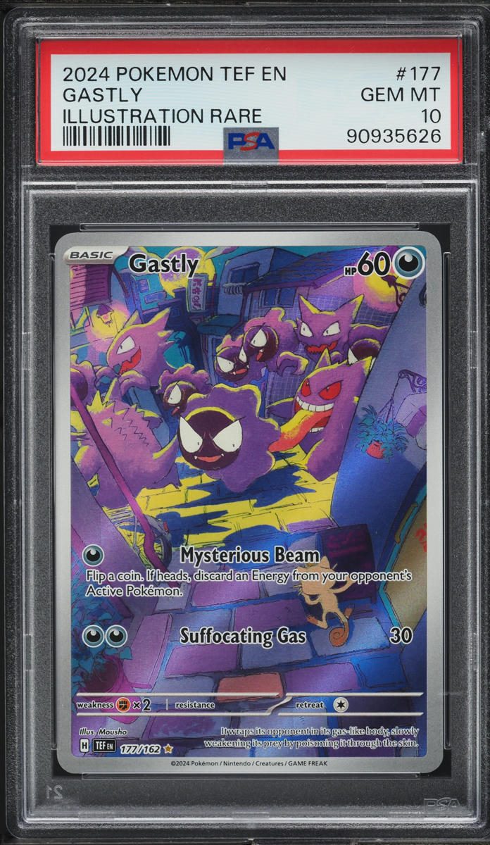 2024 Pokemon SV Temporal Forces Illustration Rare Gastly #177 PSA 10 GEM MINT on Fanatics Collect