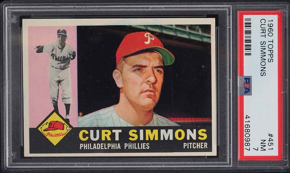1960 Topps Curt Simmons #451 PSA 7 NRMT on Fanatics Collect