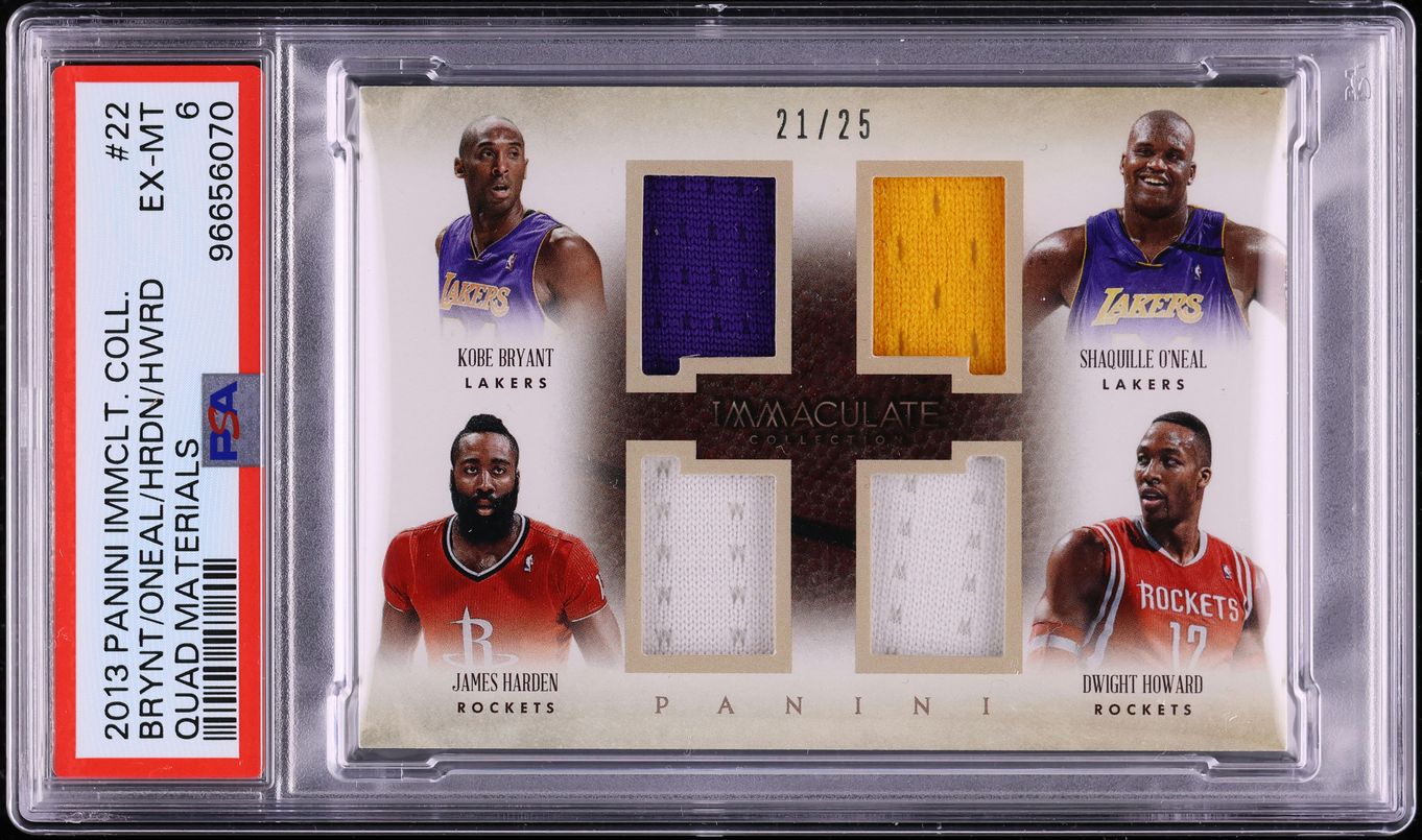 2013 Immaculate Collection Quad Kobe Bryant O'Neal Harden Howard PATCH ...