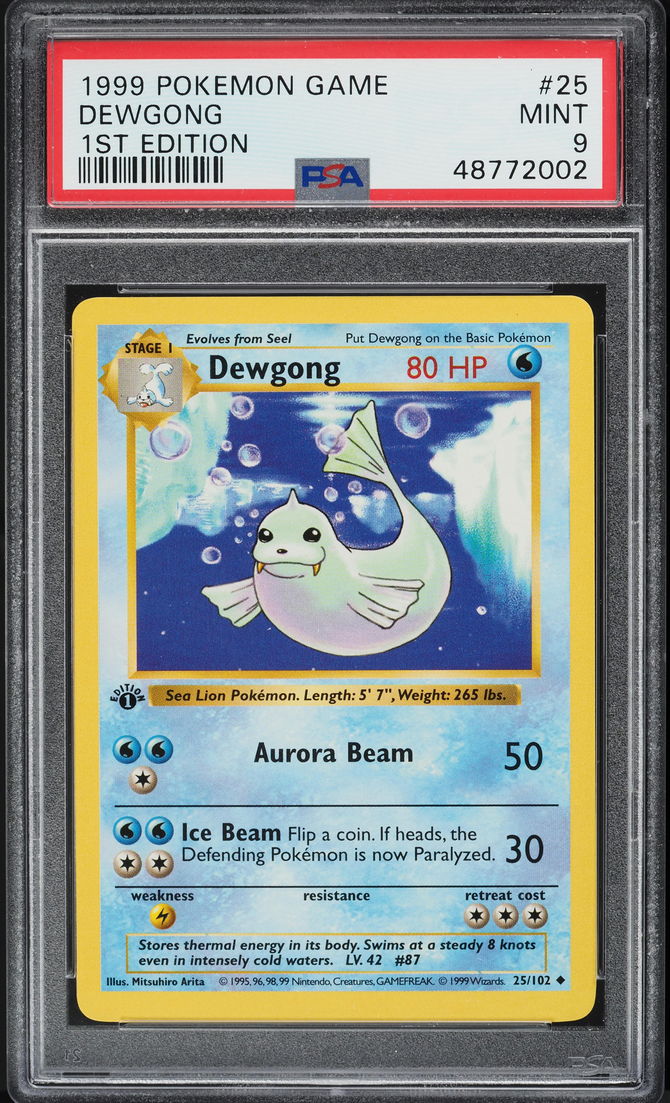 1999 Pokemon Base Set Shadowless 1st Edition Dewgong #25 PSA 9 MINT on ...