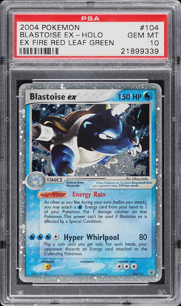 2004 Pokemon EX Fire Red Leaf Green Holo Blastoise ex #104 PSA 10 GEM ...