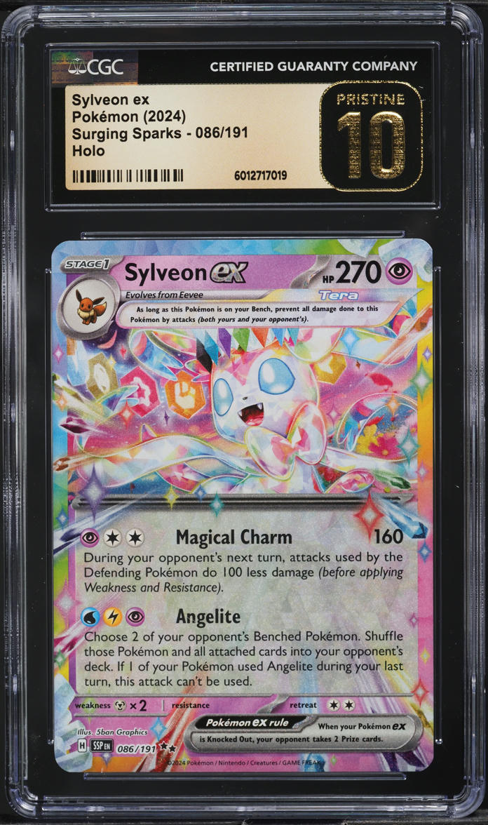 2024 Pokemon Scarlet & Violet Surging Sparks Holo Sylveon ex #86 CGC 10 PRISTINE on Fanatics Collect