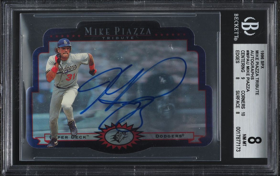 1996 SPx Tribute Die-Cut Mike Piazza AUTO #MPA-1 BGS 8 NM-MT on ...