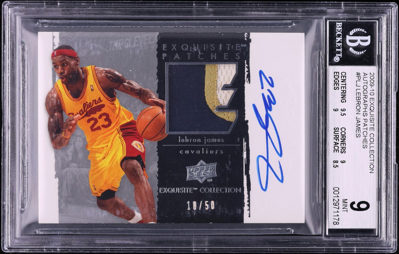 2009 Exquisite Collection LeBron James PATCH AUTO /50 #PLJ BGS 9 MINT ...