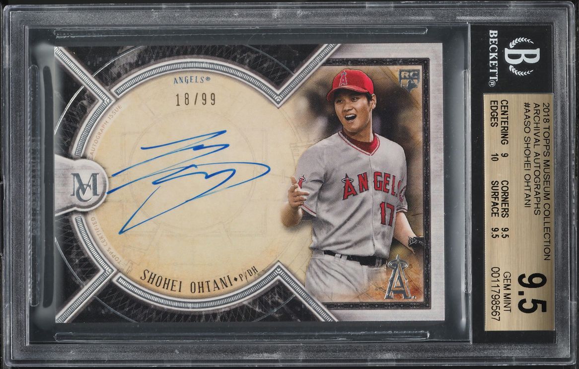 2018 Topps Museum Collection Archival Shohei Ohtani ROOKIE AUTO /99 BGS ...