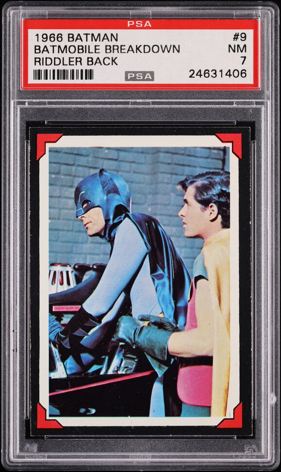 1966 Topps Batman Riddler Back Batmobile Breakdown #9 PSA 7 NRMT on ...